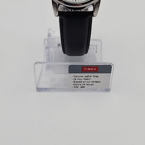 Timex Watch Genuine Black Leather Strap 24 Hour Watch TW2W84000 ...