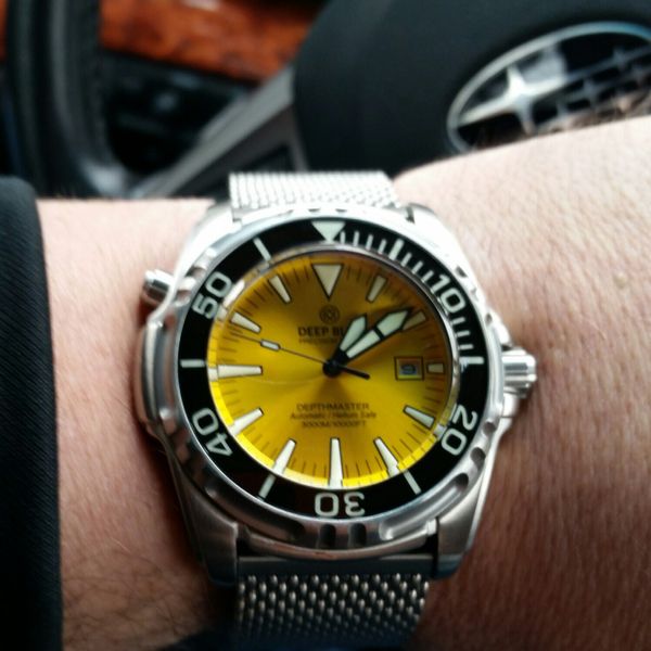 Deep Blue depthmaster 3000m. Yellow dial $525 | WatchCharts Marketplace