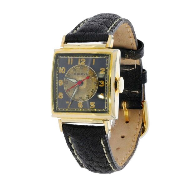 Bulova Watch 10K Gold Filled Steel Back 60 Sec Dial Red Hand L325840 ...