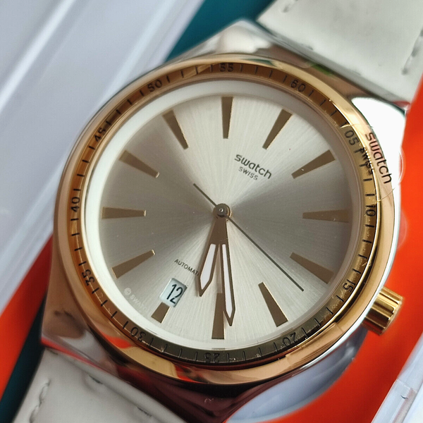 SWATCH+AUTOMATIC+IRONY SYSTEM 51+YIS429 SYSTEM BLING+LEATHER/LEATHER ...