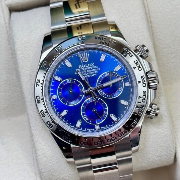 FS: Rolex White Gold Blue Daytona Blue Dial Ref #116509. Preowned ...
