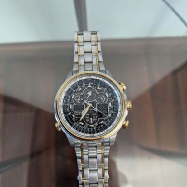 Citizen Eco-drive Navihawk UTC Analog-Digital Two Tone Watch ...