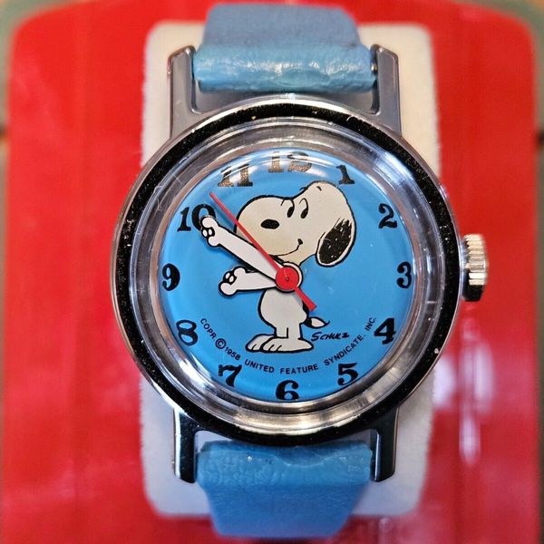 Vintage Timex Peanuts Snoopy Original Blue Watch Band RARE in Packaging ...