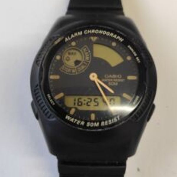 Casio AW-37 Module 747 Quartz Alarm Chrono Dual Time Vintage Wrist ...