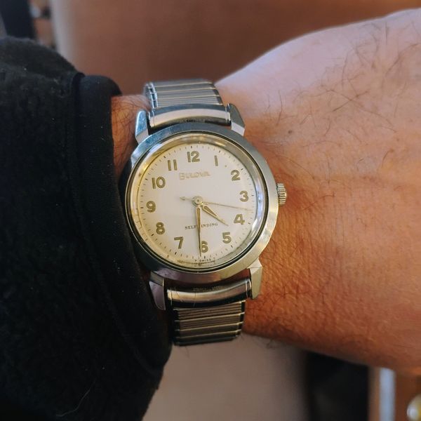 1965 Bulova Jet Clipper Mens Automatic Watch Split Stem Case Runs And ...