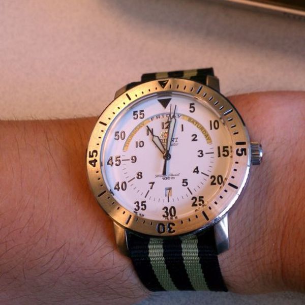 Orient Sparta white dial, day/date field watch | WatchCharts Marketplace