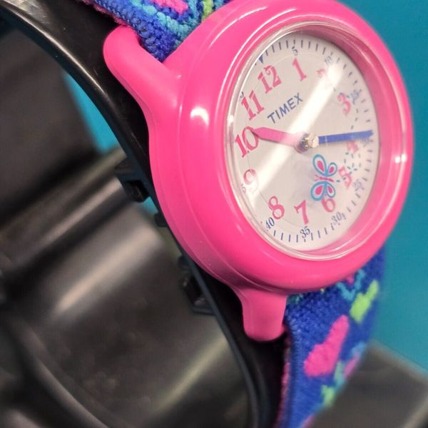 Working Timex Time Teacher Floating Butterfly Second Hand Kids ...