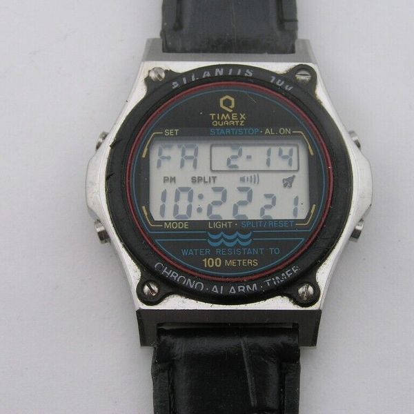 Vintage Timex Atlantis 100 LCD Watch Multifunction 100 Meters Working ...