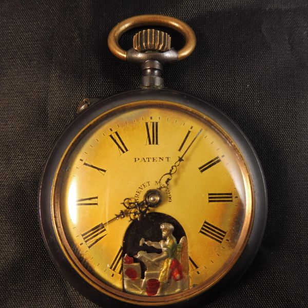 FS: Antique Patent Pocket Watch with a Blacksmith automaton in motion ...