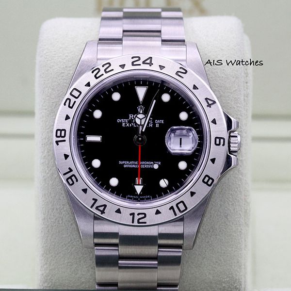 FSOT: NOS Rolex Explorer II 16570 Z Serial 3185 Movement Black Dial Box ...