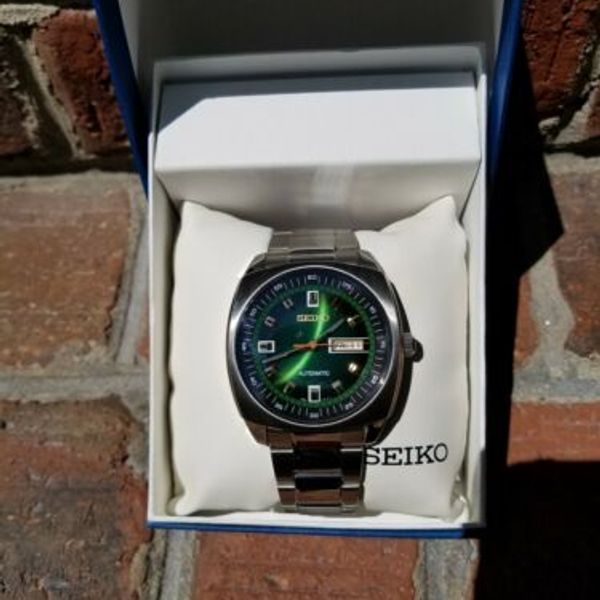 Seiko Recraft Automatic Green Dial Stainless Steel Men's Watch SNKM97 ...