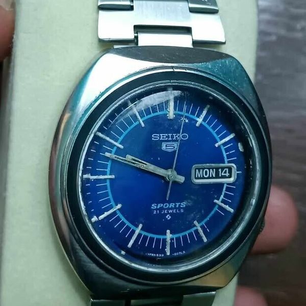 Vintage Seiko 5 6319-8070 Automatic Men's Wrist watch â Blue Dial ...