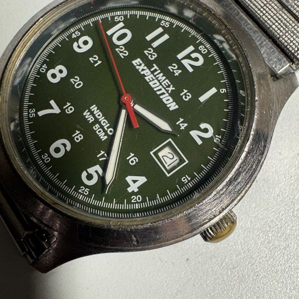 Timex Expedition Quartz 2010 Green Dial 36MM New Battery Runs Good ...