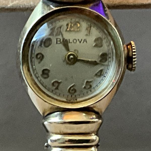 Vintage Bulova American Girl Watch 10k Gold 1950s Art Deco Works ...