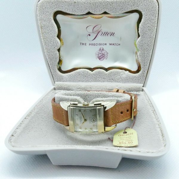 Vintage Gruen Curvex Rist-Side Falcon Drivers Watch (NOS) in Org Box ...