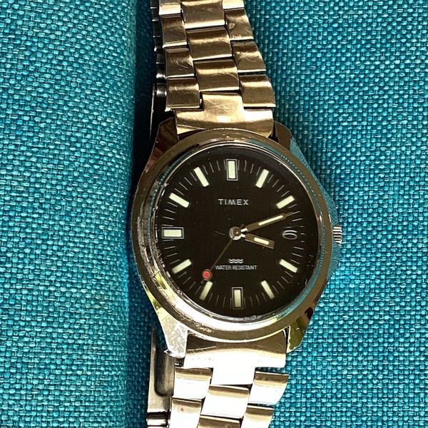 Timex Mens Vintage Black Face Mechanical Watch, keeps accurate time ...