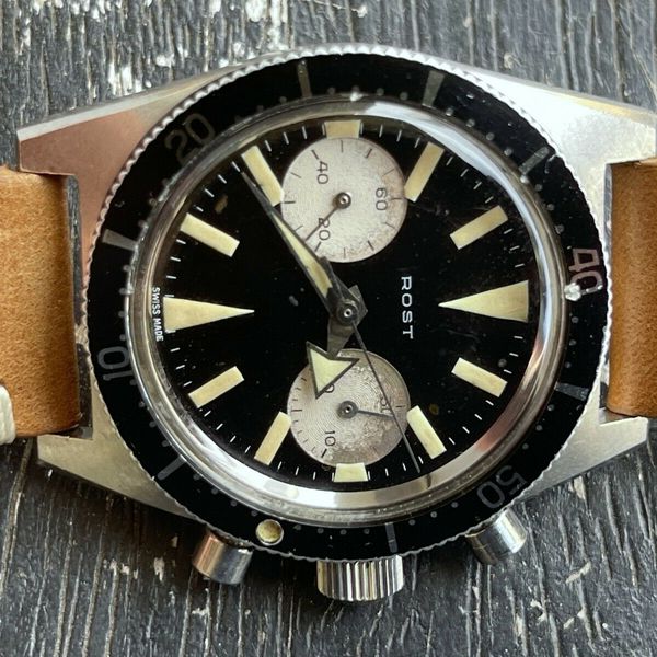 Rare ROST ROBERT RONNEL Chronograph 38mm ALL STAINLESS STEEL ORIGINAL ...