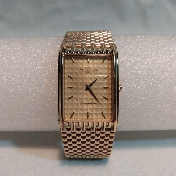 Mens Vintage 1998 Wittnauer Cosmopolitan 23K Gold Plated Luxury Watch ...