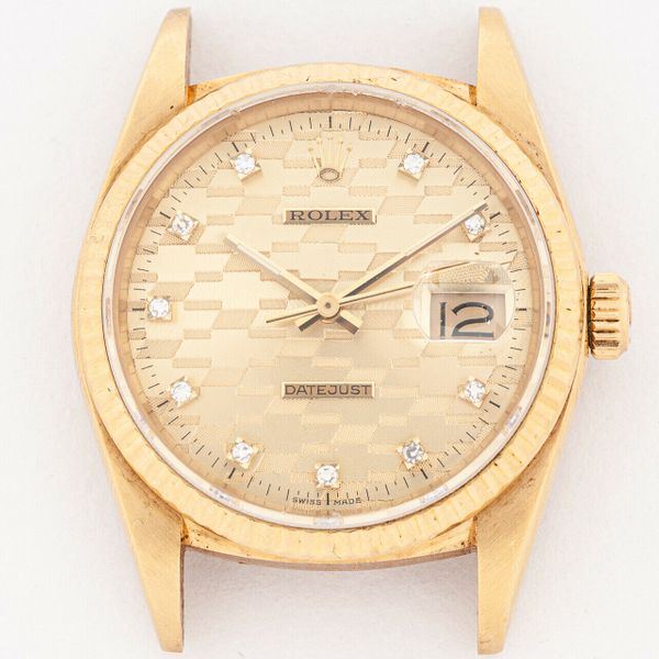 1986 Rolex 18k Yellow Gold Ref. 16018 Datejust w/ Factory "Chevy ...