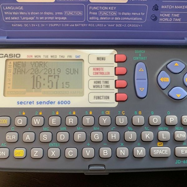 USED: CASIO Secret Sender JD-6000 Electronic Communicator Organizer ...