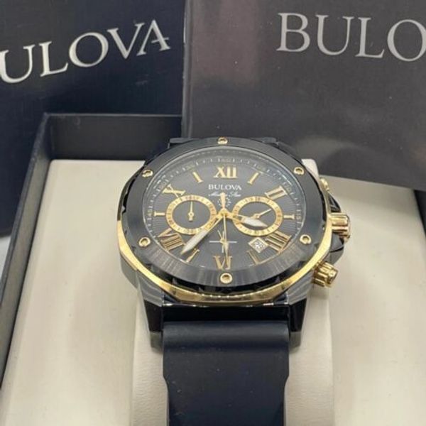 Bulova *Store Display* Marine Star Quartz Black Chronograph Men's Watch ...