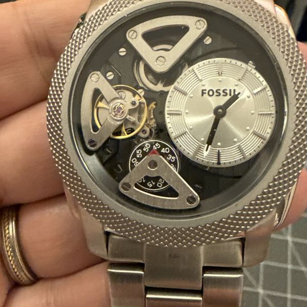 Vintage and Rare fossil ME -1120 automatic watch Open Heart Twist Style ...