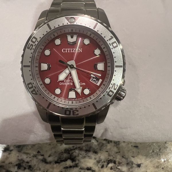Citizen Promaster Red Dial EO2027-50Z 36.5mm Dive Watch | WatchCharts ...