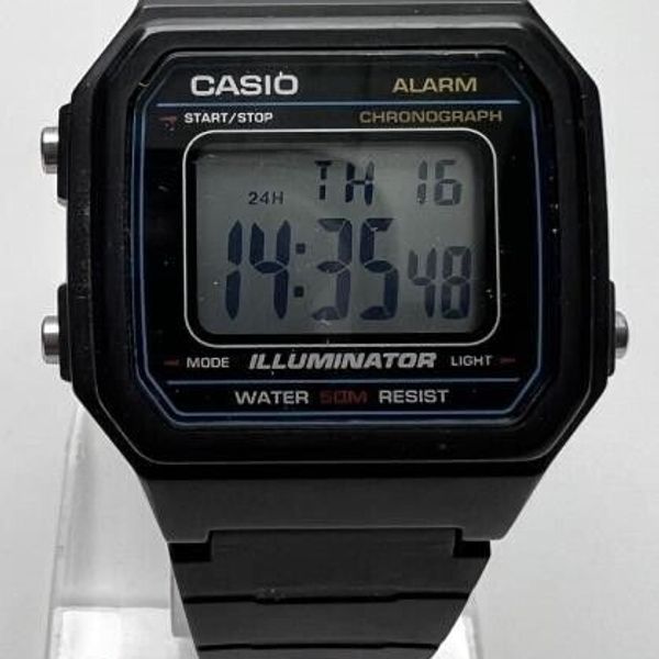 Casio Digital Watch W-217H Quartz Men Black Resin LED Alarm Chrono with ...