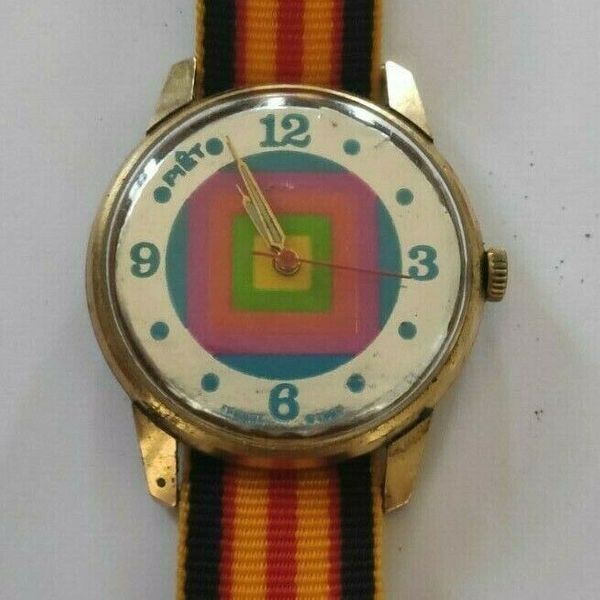 vintage rare louvrex piet 36mm hand winding gold plated israel watch ...