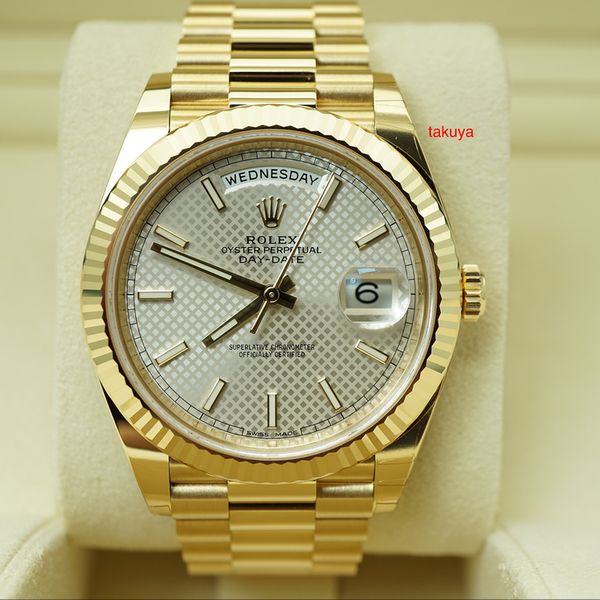 FSOT:Rolex 228238 18K YELLOW GOLD DAY DATE 40MM SILVER MOTIF DIAL ...
