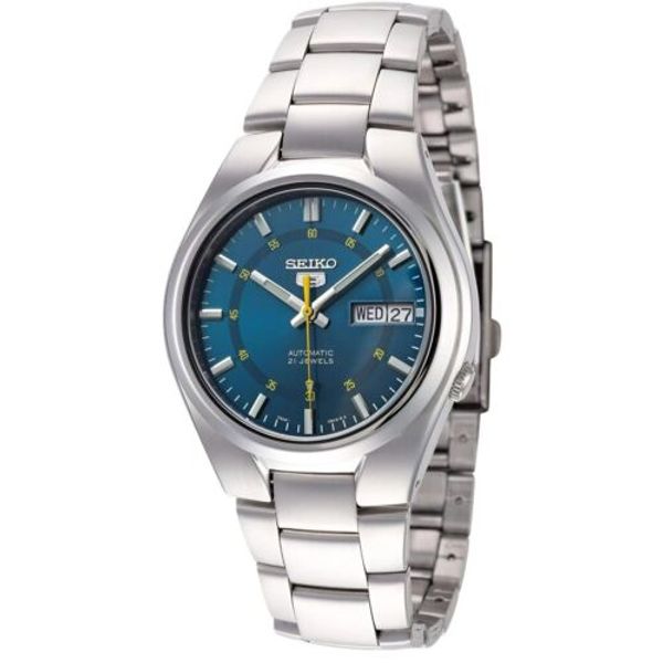 Seiko 5 Automatic Blue Dial Stainless Steel Men's Watch SNK615K1 ...