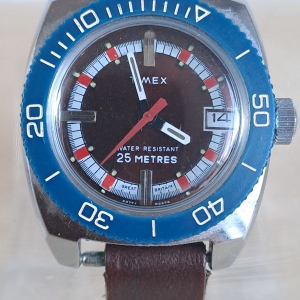 Mens Vintage Timex Sprite Calendar Dive Watch 1976. | WatchCharts ...