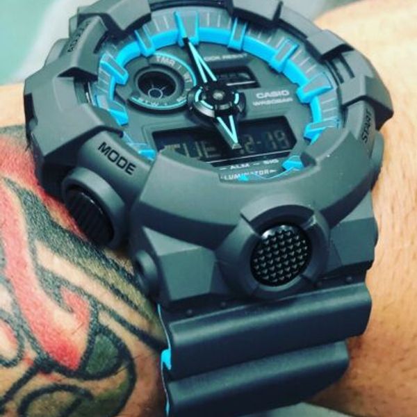 Casio G-Shock Layered Neon Colors Ana-Digi World Time Watch Tron GA ...