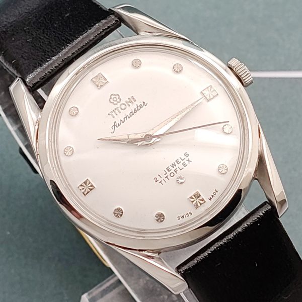 TITONI AIRMASTER TITOFLEX 21J SWISS WIND 304-345 WHITE COLOR MEN'S ...