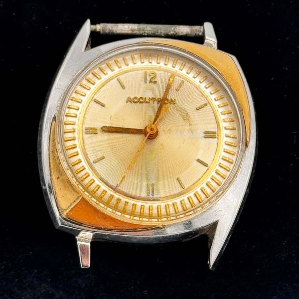 Vintage Bulova Accutron Tuning Fork Watch 14K Gold Bezel, Space Age ...