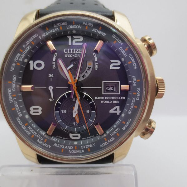 CITIZEN ECODRIVE RADIO CONTROLLED WORLDTIME CHRONOGRAPH GOLDPLATED ...