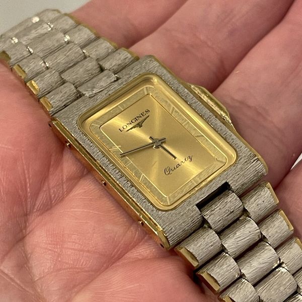 1980â s Longines Quartz Watch Gold Silver 33mm x 24mm Case ...