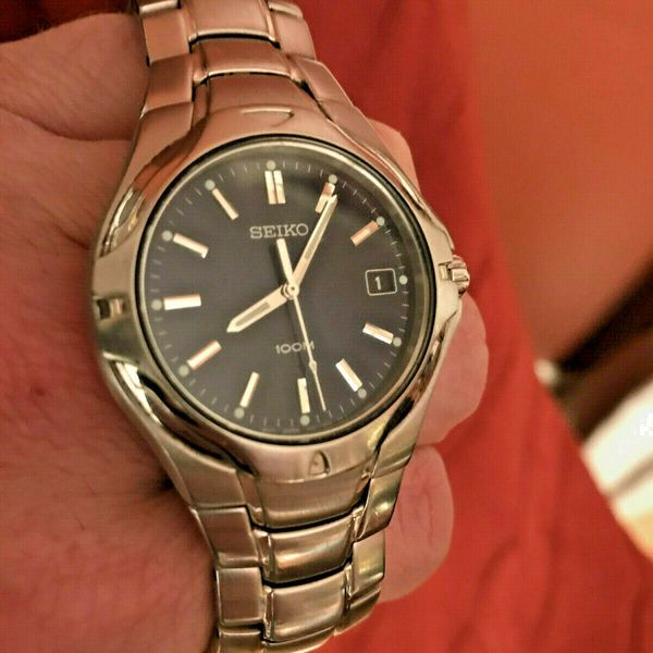 Seiko 7N42-7C00 Stainless Steel 38mm Case Blue Dial Men's Watch ...