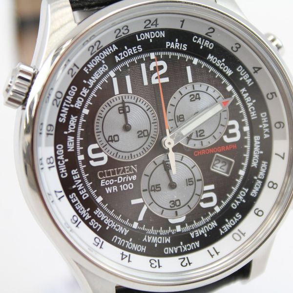 Mens Citizen Eco Drive Chronograph World Time Watch Quartz Working ...