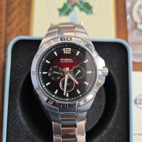 Fossil Men's BQ9276 Stainless Steel Crimson Red Degrade Analog Dial ...