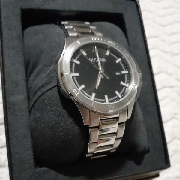 BULOVA MEN'S CORPORATE COLLECTION 40MM STAINLESS STEEL WATCH 96B377 ...