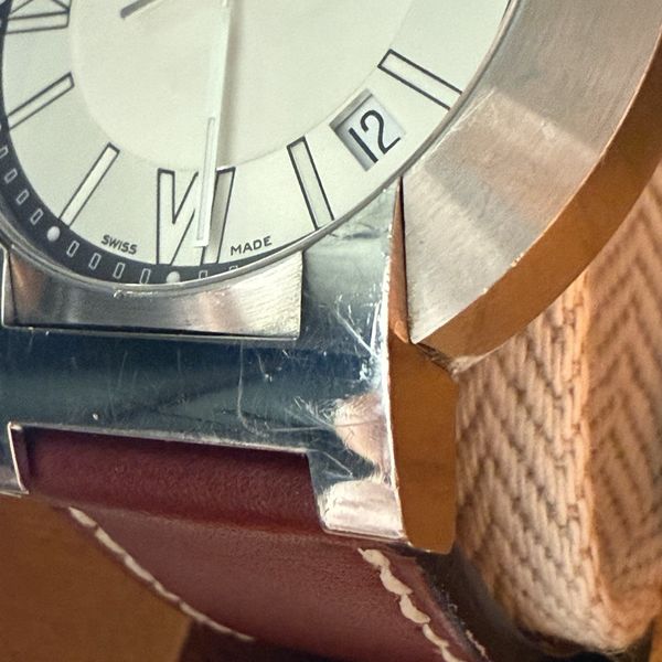 Authentic Hermes Nomad Watch No 1.710 Mens 36mm Stainless Steel Brown ...