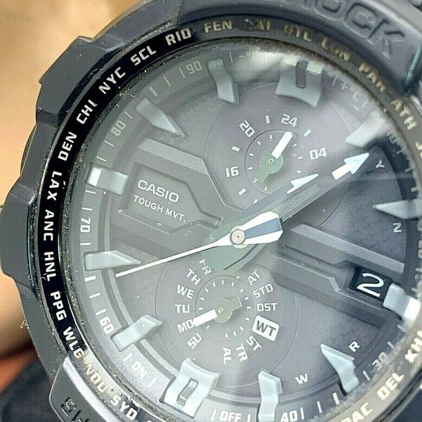 Casio 5240 G-Shock GW-A1000FC Tough Solar Aviation 47mm Black Dial Men ...