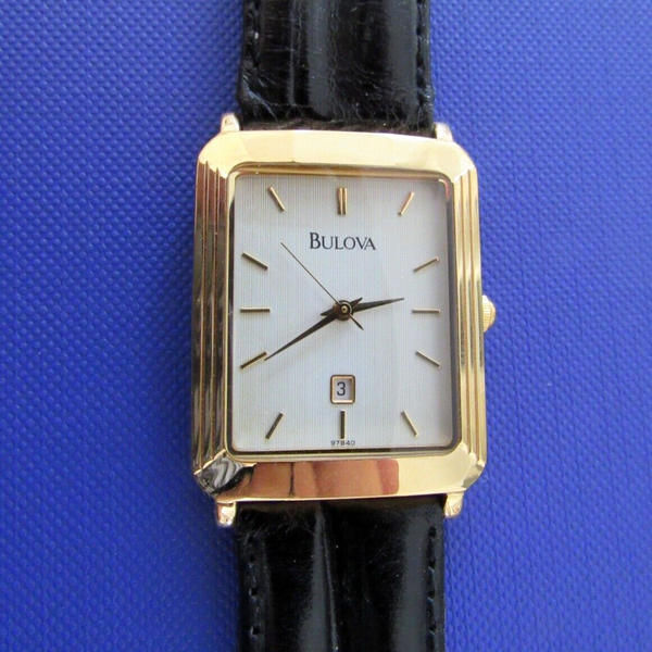 Vintage Bulova Vintage Art Deco Style Gold Tank Watch-97B40- EUC ...