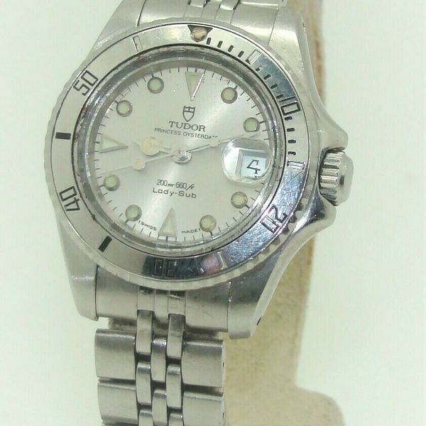 RARE TUDOR 28mm LADY SUBMARINER STAINLESS AUTOMATIC WATCH Ref. 96090 C ...
