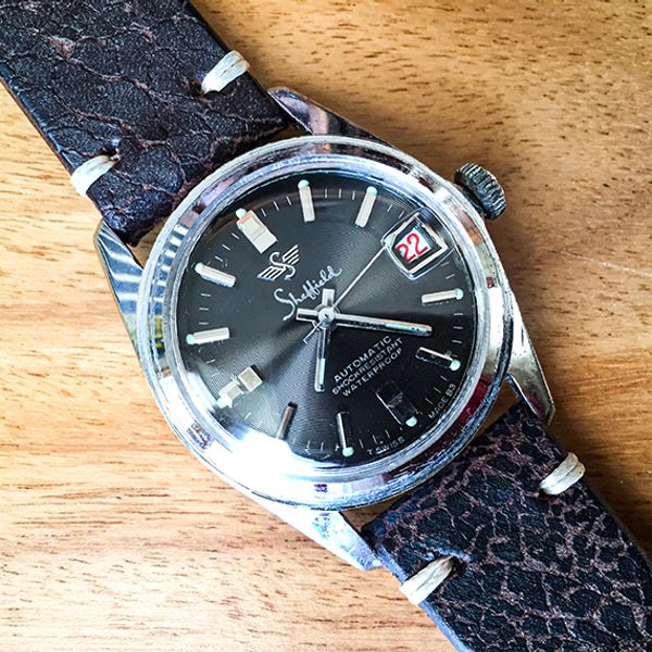 Vintage Sheffield Automatic Grey Dial Red Date Explorer | WatchCharts