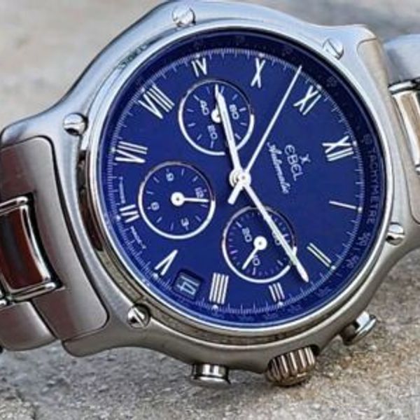 Ebel El Primero 1911 Rare Blue Dial Chronograph Auto Mens 39mm Watch ...