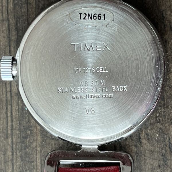Vintage Timex CR 1216 CELL WR30M Watch | White Dial Red Strap Watch ...