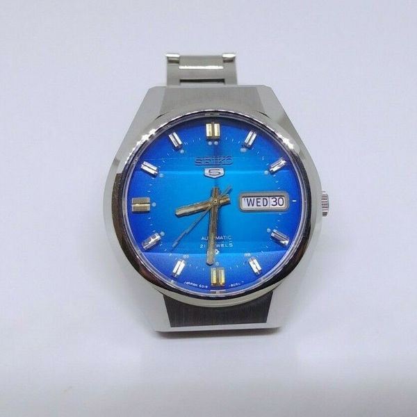 Seiko 6319-8050 faceted crystal ( rare , blue sunburst , 1987 japan ...