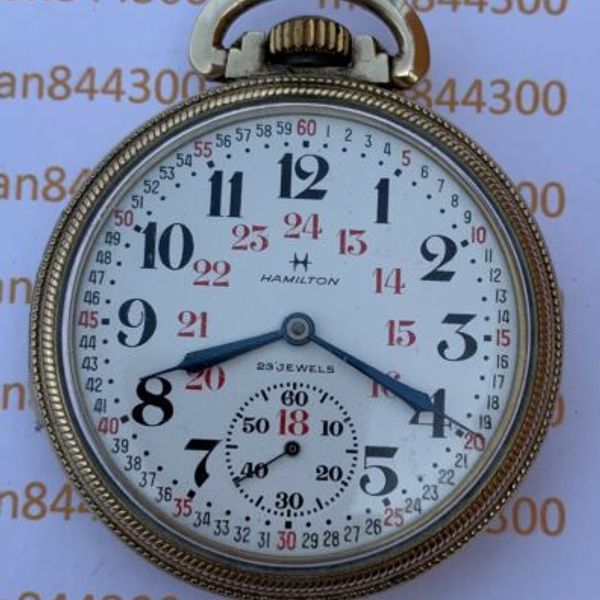 VINTAGE HAMILTON POCKET WATCH 23J MONTGOMERY DIAL MODEL 971 ...